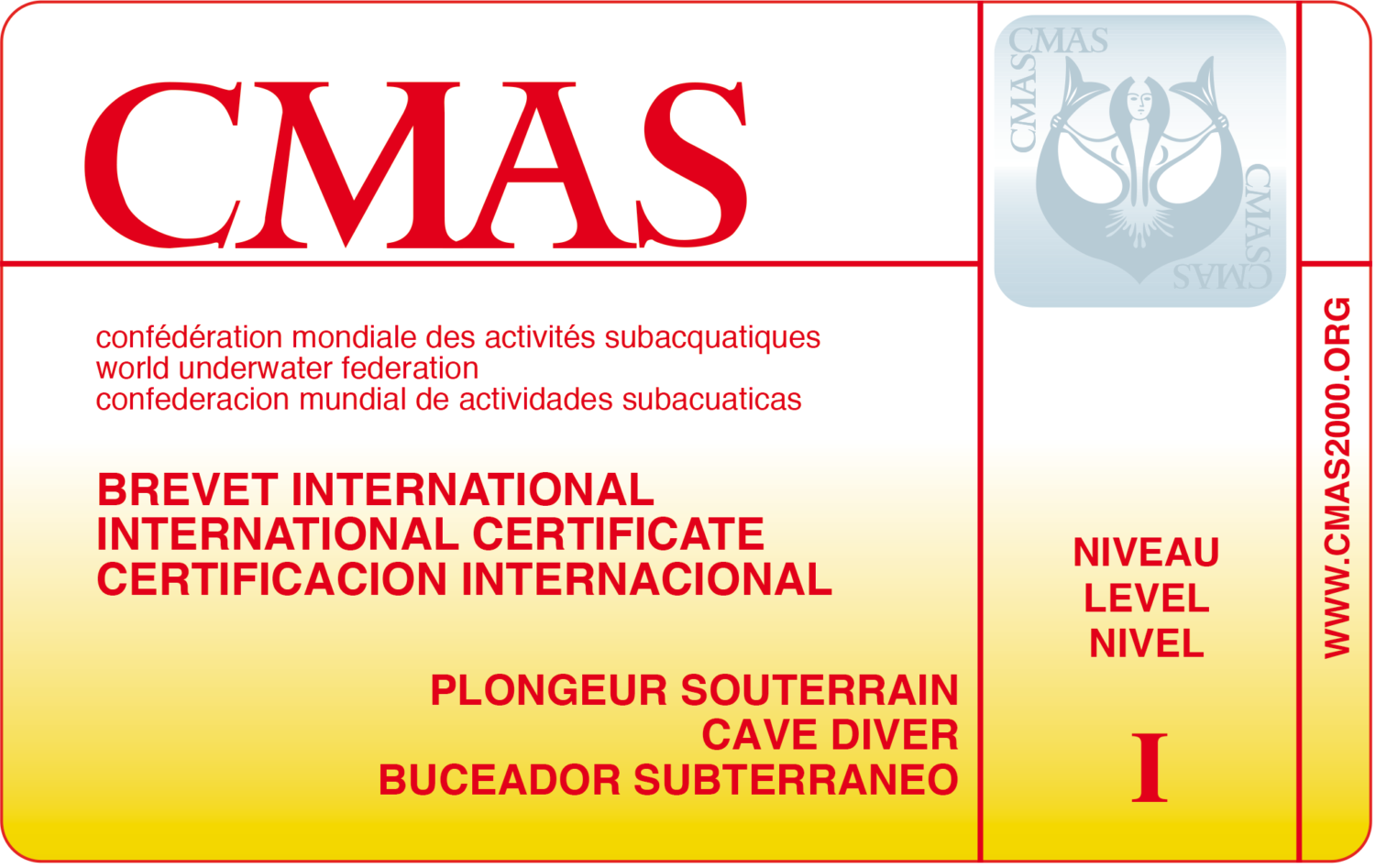 Plongeur CMAS - Cmas Diving Center Italia